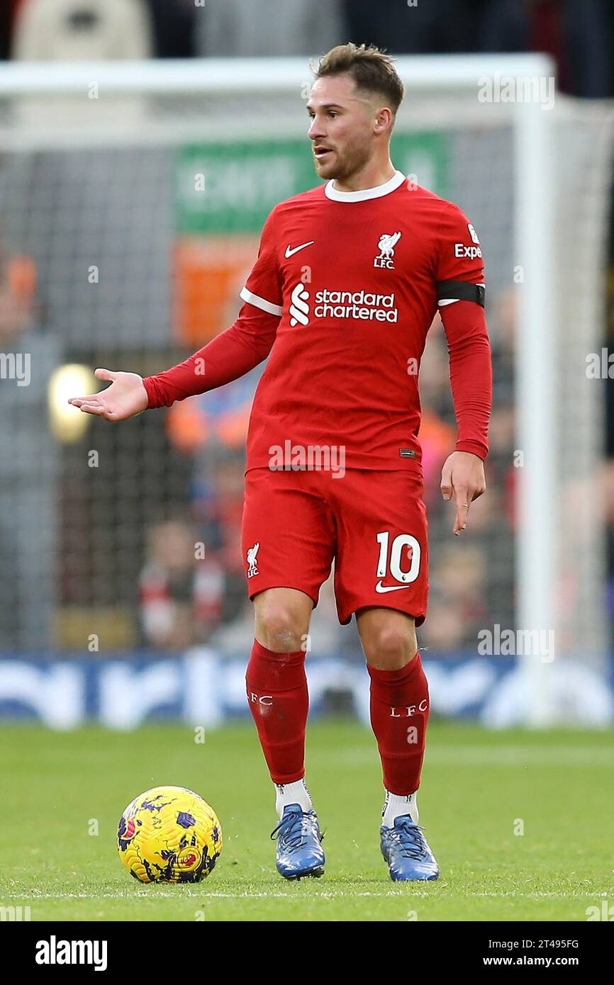 Liverpool, UK. 29th Oct, 2023. Alexis Mac Allister of Liverpool in ...