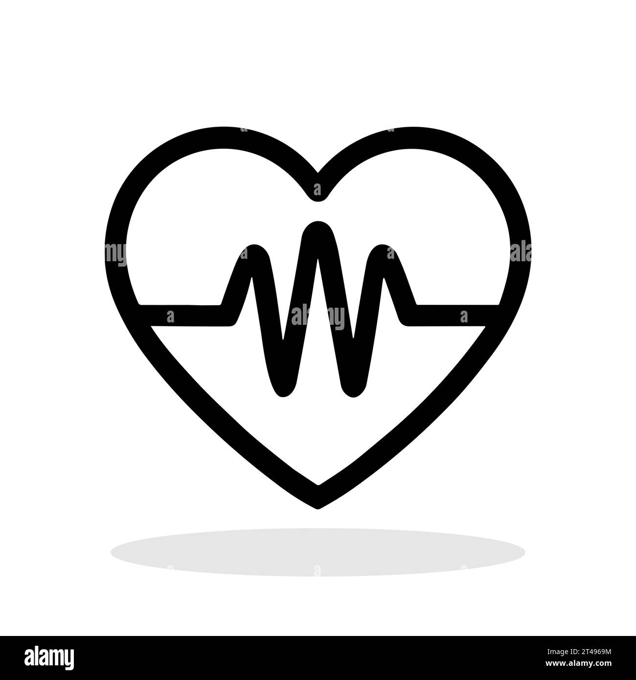 Cardiology symbol. Heart with pulse. Heartbeat icon isolated. Vector ...