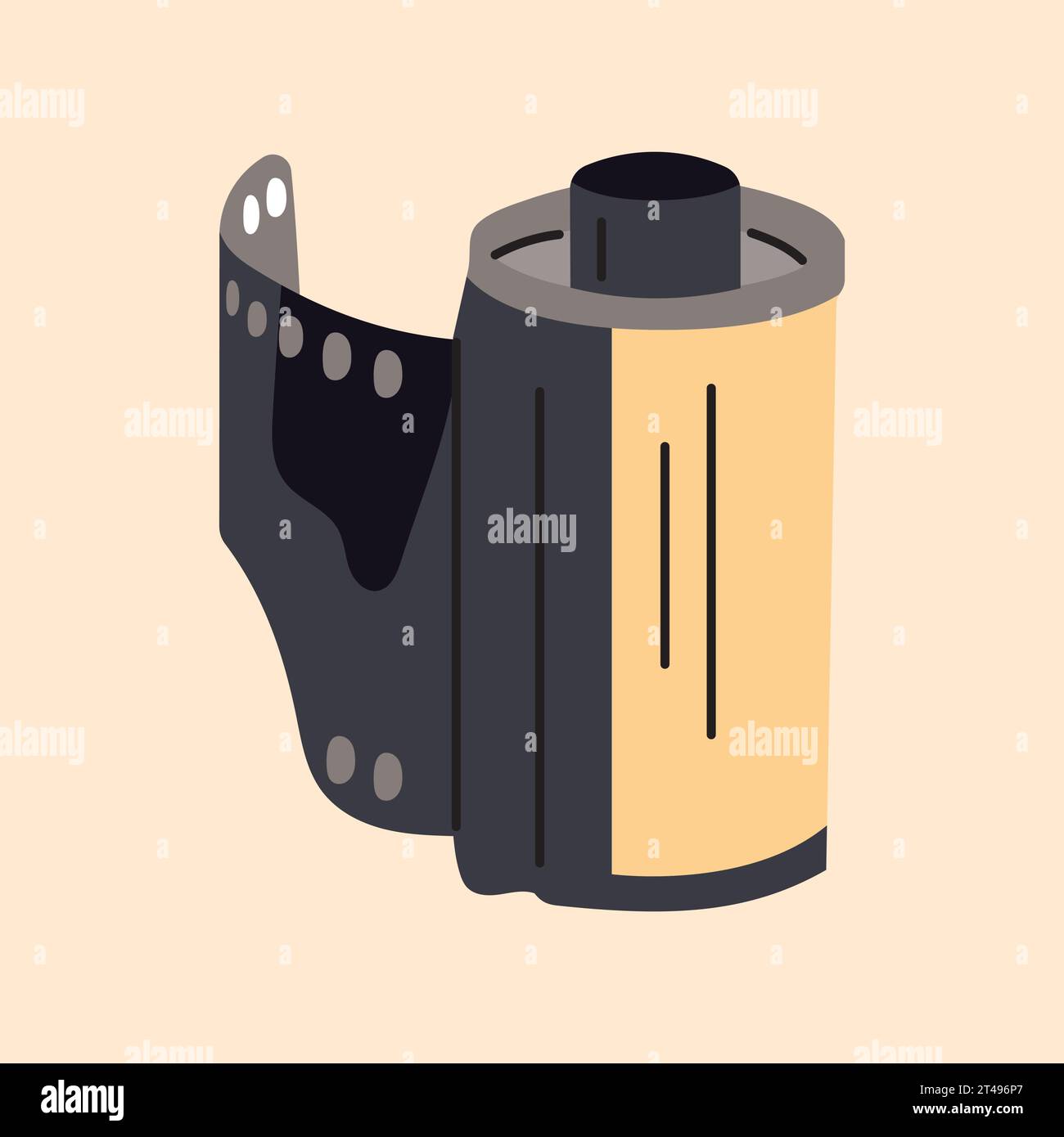 Grunge film strips color icon. Video recording. Vector isolated ...