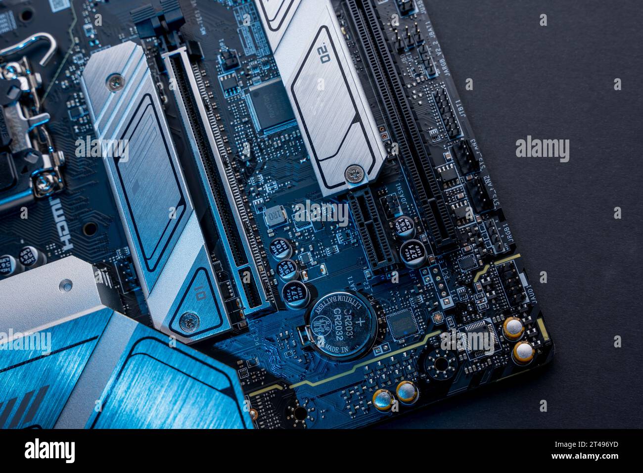 modern powerful and fast motherboard with connectors for HDMI and USB ...