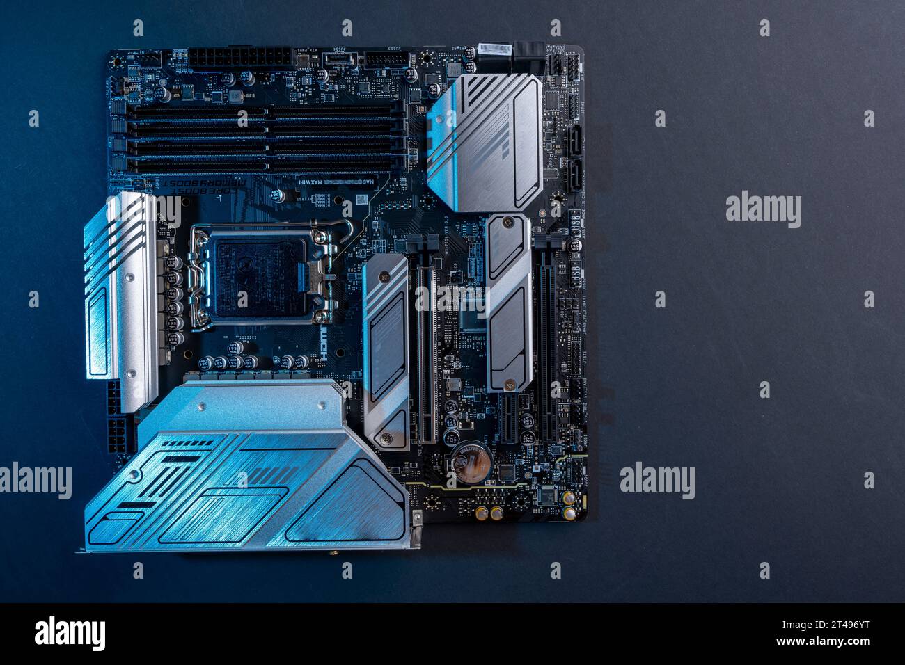 modern powerful and fast motherboard with connectors for HDMI and USB ...
