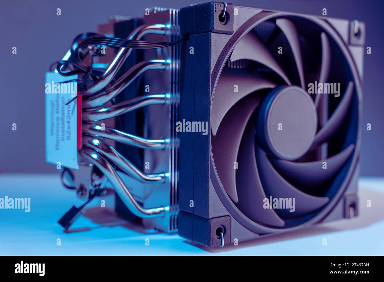 Computer fan. modern powerful cooler for cooling the CPU. Processor cooling system. concept of ...