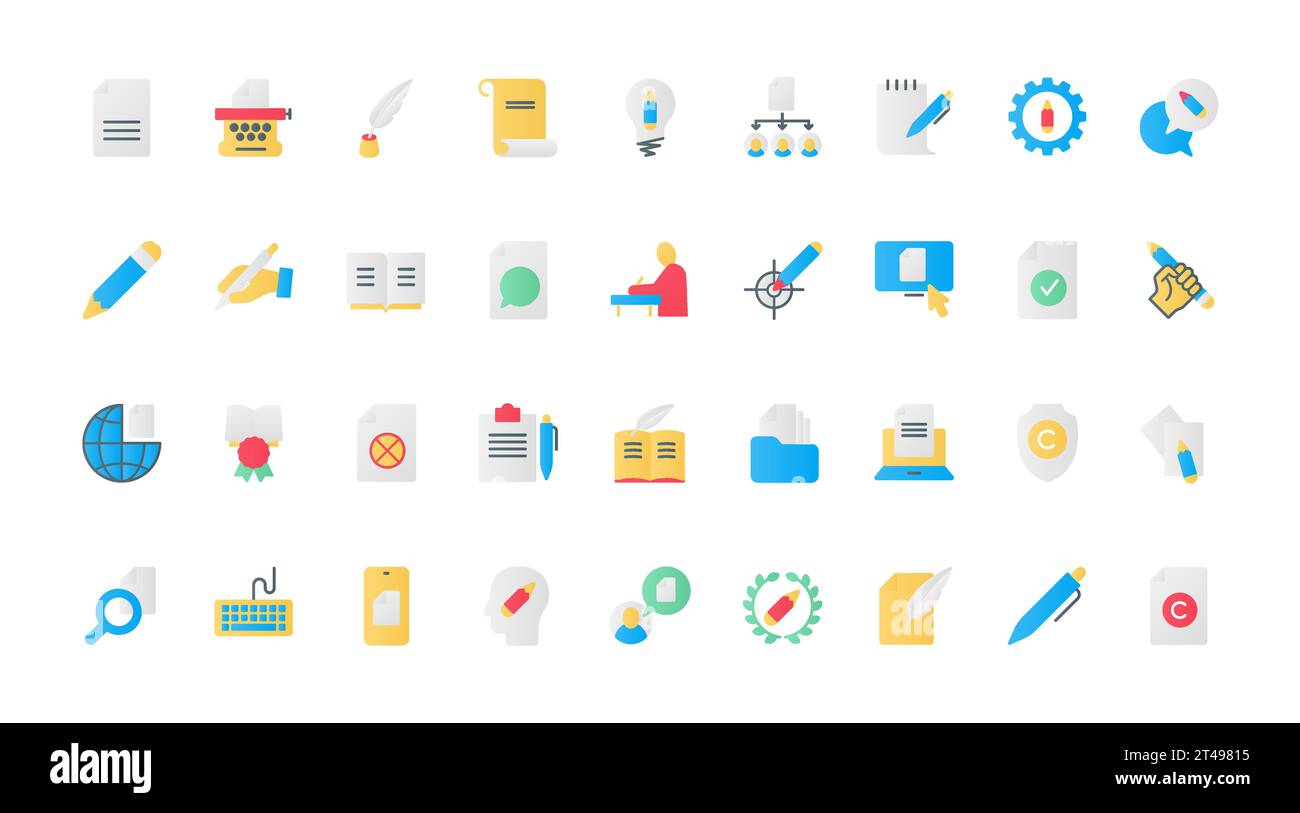 Abstract authors symbols to write blog content and articles, pencil and ...