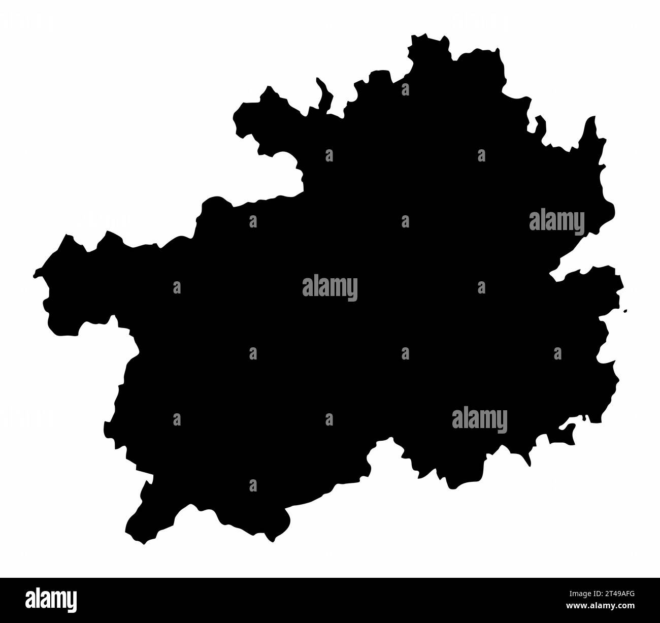 Guizhou Province map silhouette isolated on white background, China ...