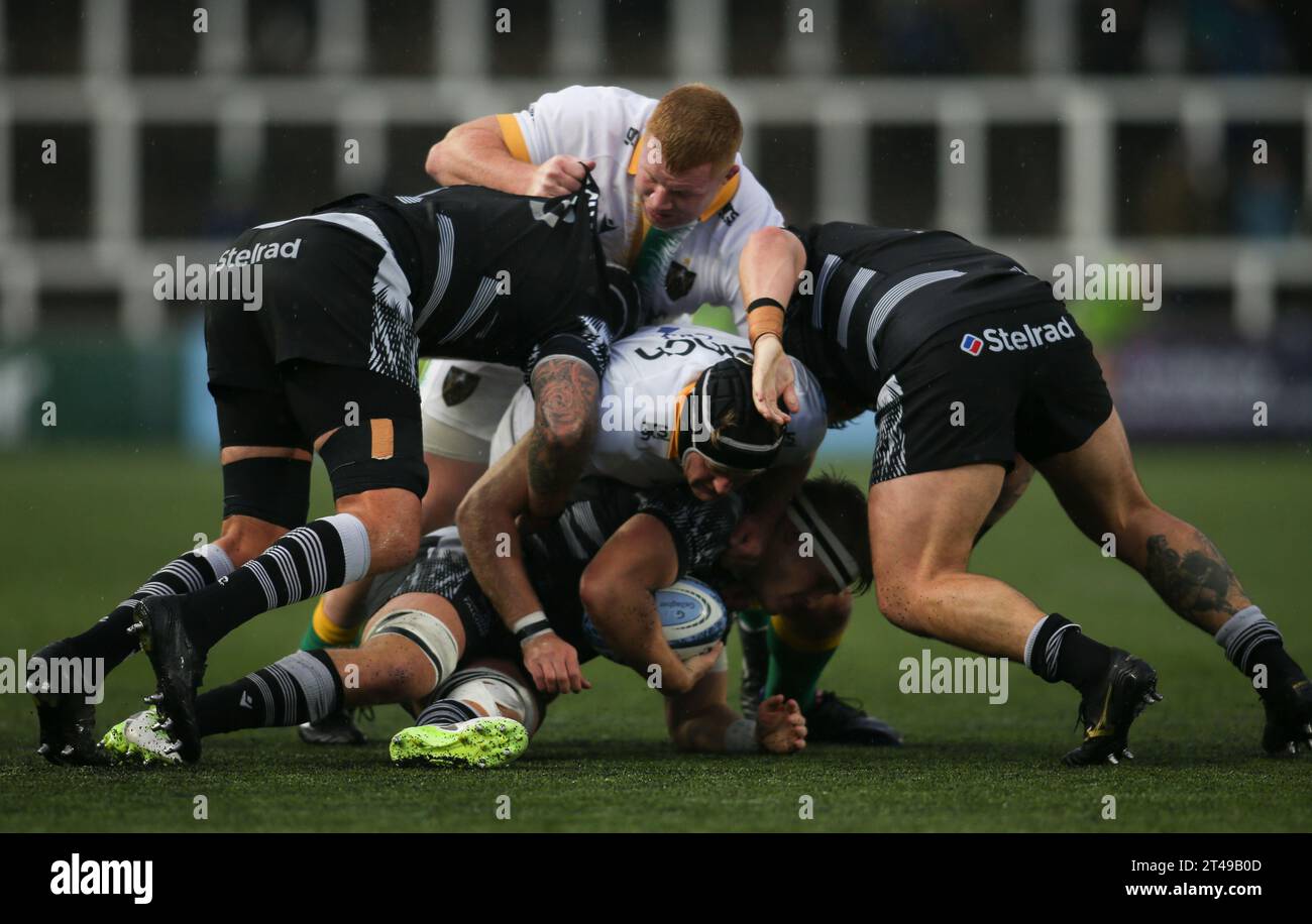 Newcastle, UK. 29th October 2023. Northampton Saints's Alex Coles ...
