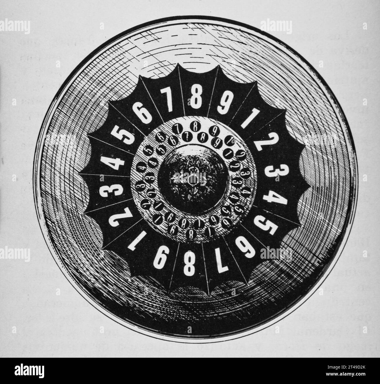 Wheel of Boule, illlustration. Variant of roulette from the nineteenth ...