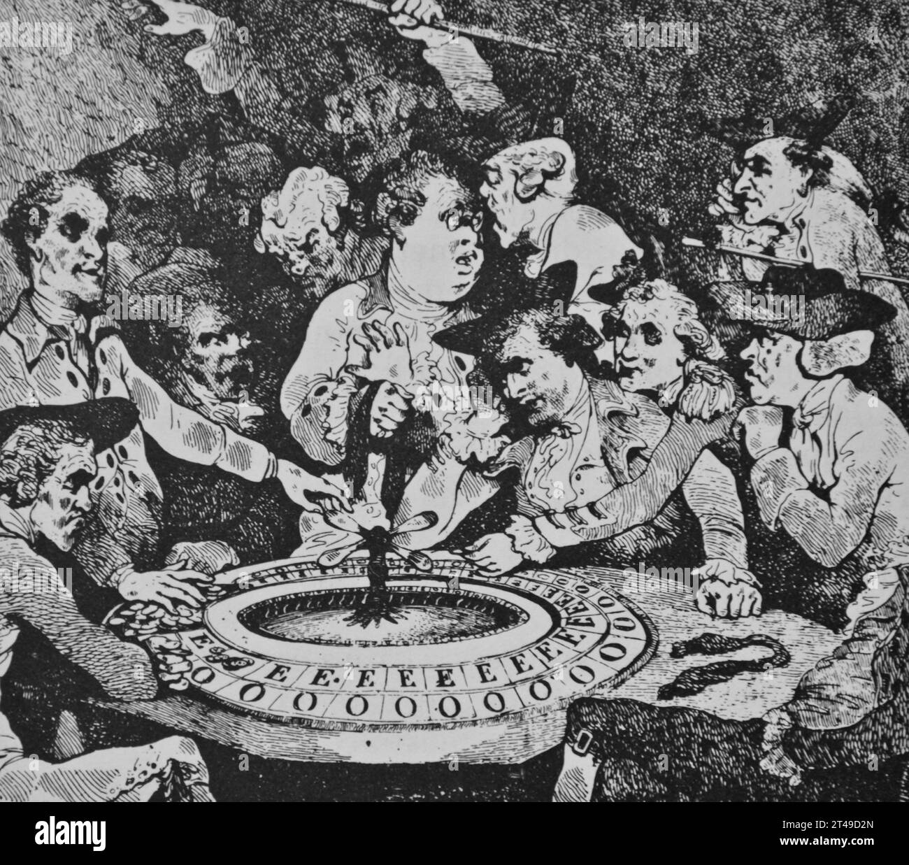 Illustration from the 18th century by artist Thomas Rowlandson. Cartoon ...