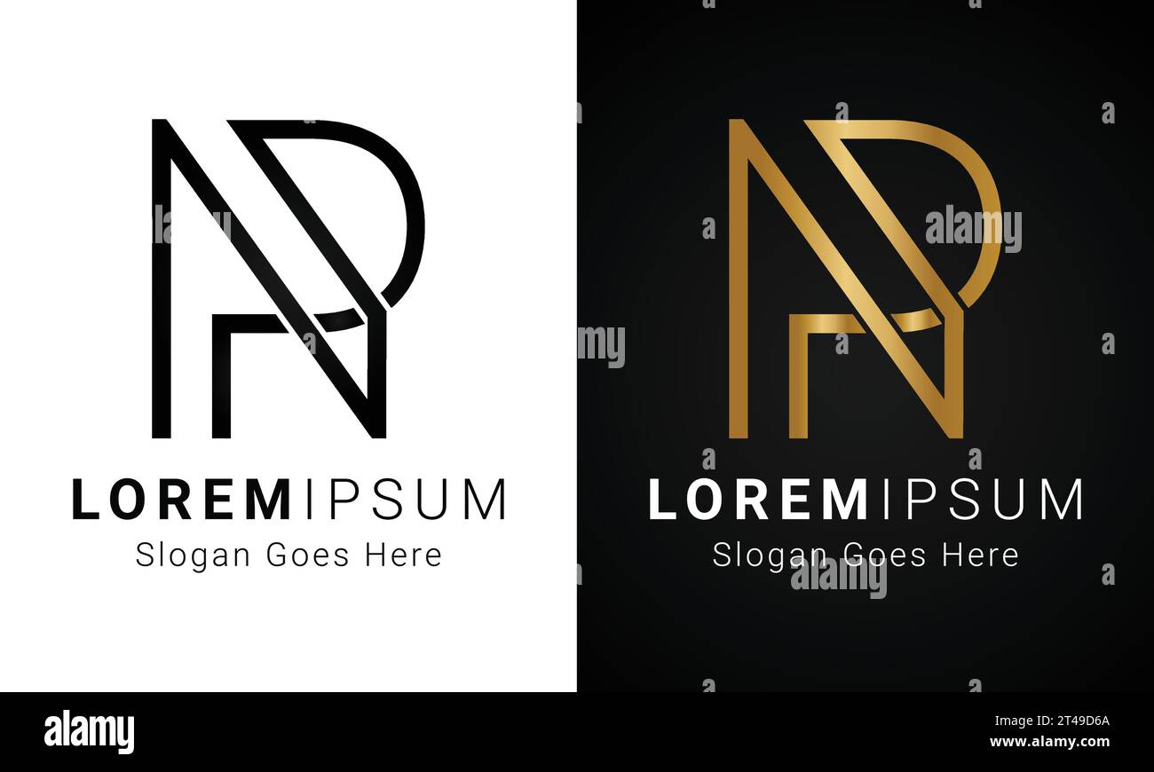Luxury Initial NP or PN Monogram Text Letter Logo Design Stock Vector ...