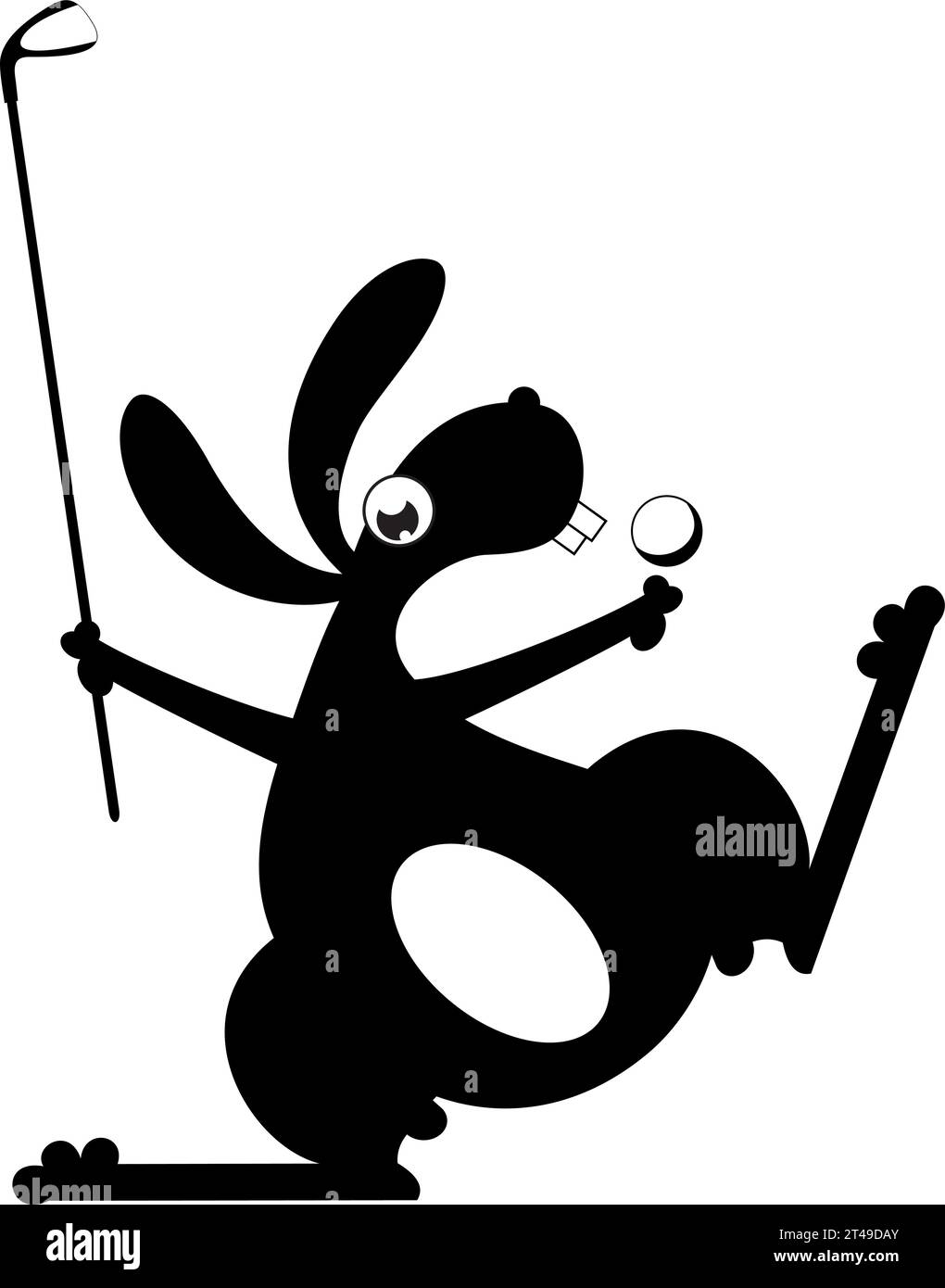 Rabbit or hare on the golf course. Golf course. Cute rabbit or hare ...