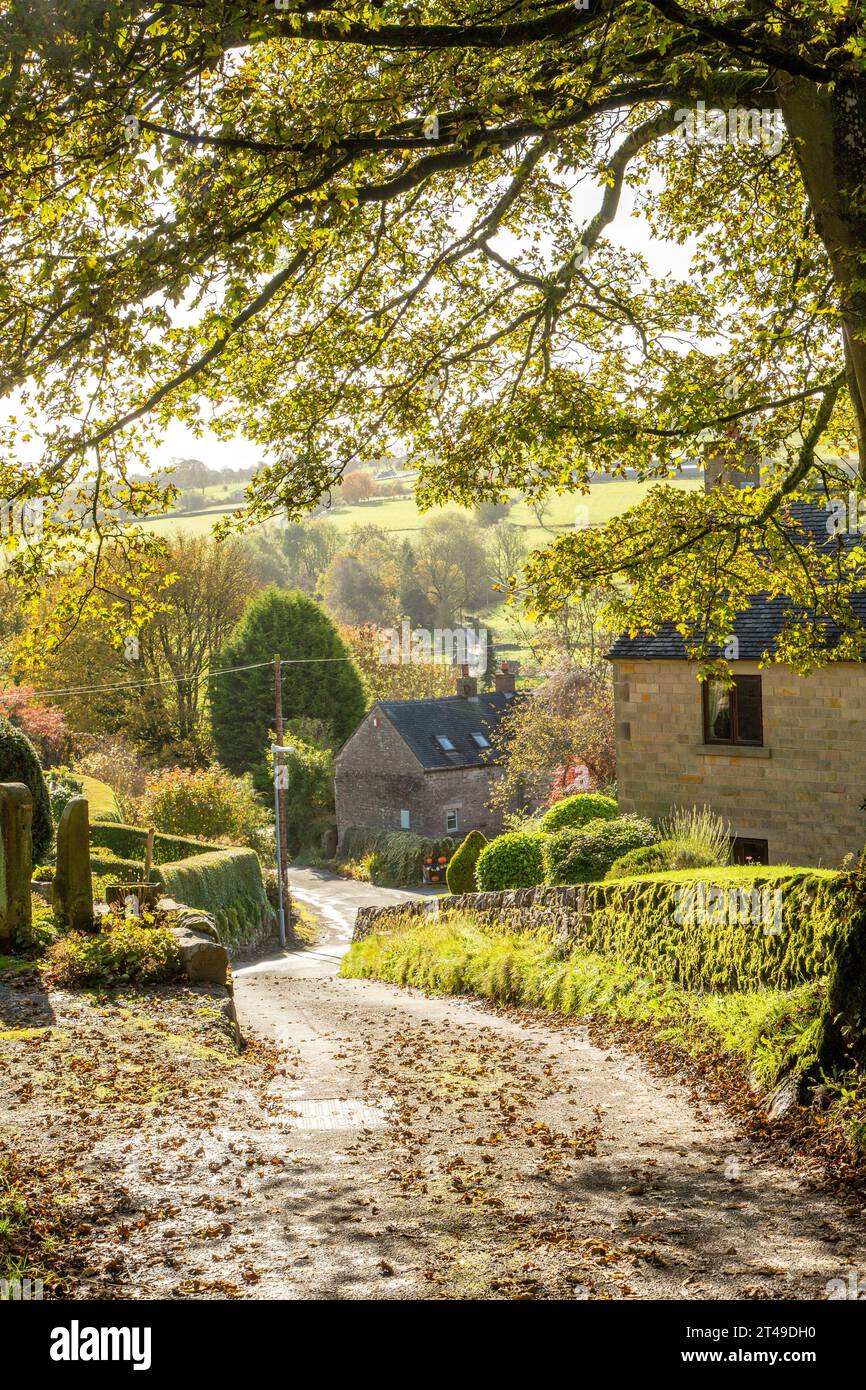 View of the North Staffordshire Moorlands Peak District village of ...