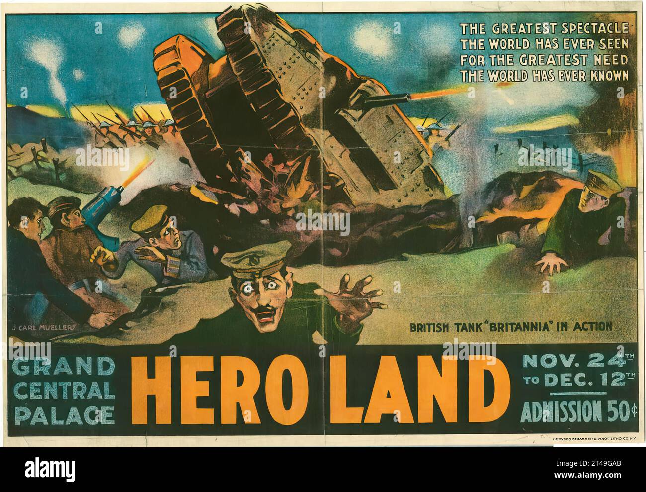 A poster for Hero Land at the Grand Central Palace, New York, in 1917 ...