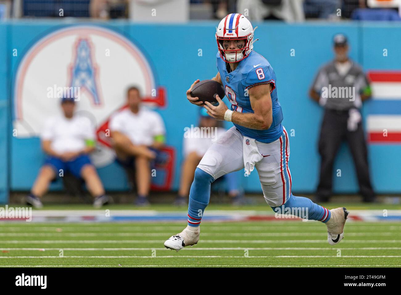 Tennessee Titans quarterback Will Levis (8) runs for yardage during ...