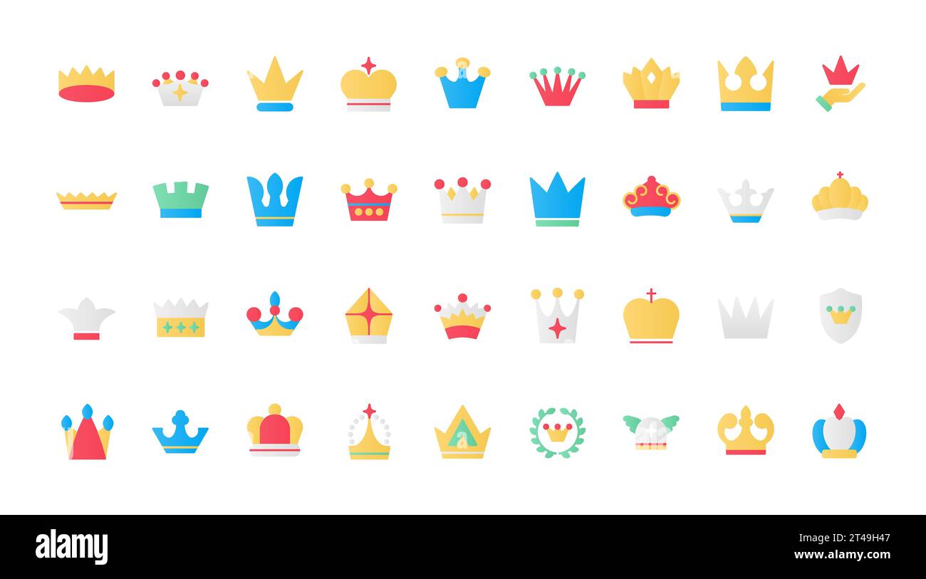 Abstract flat luxury symbols of authority and royalty, simple royal ...