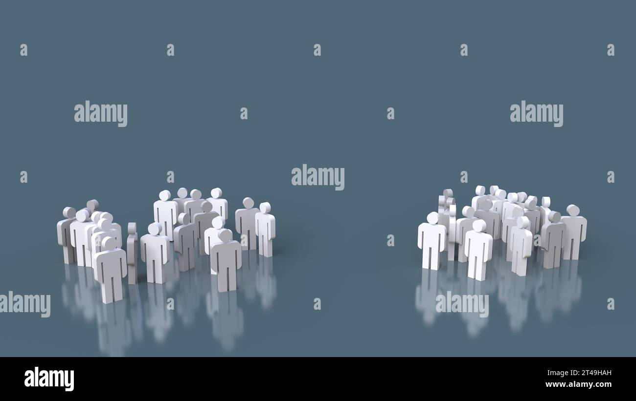 two groups of opposing people Stock Photo - Alamy