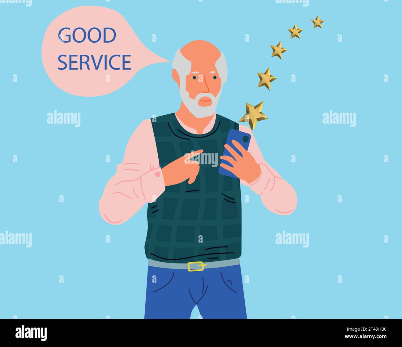 Golden award stars. Clients positive review. Feedback service ...