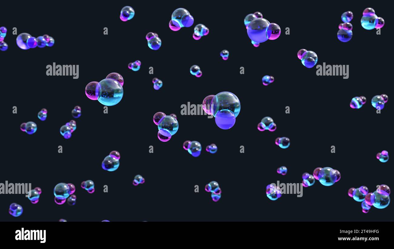 flying water molecules Stock Photo - Alamy