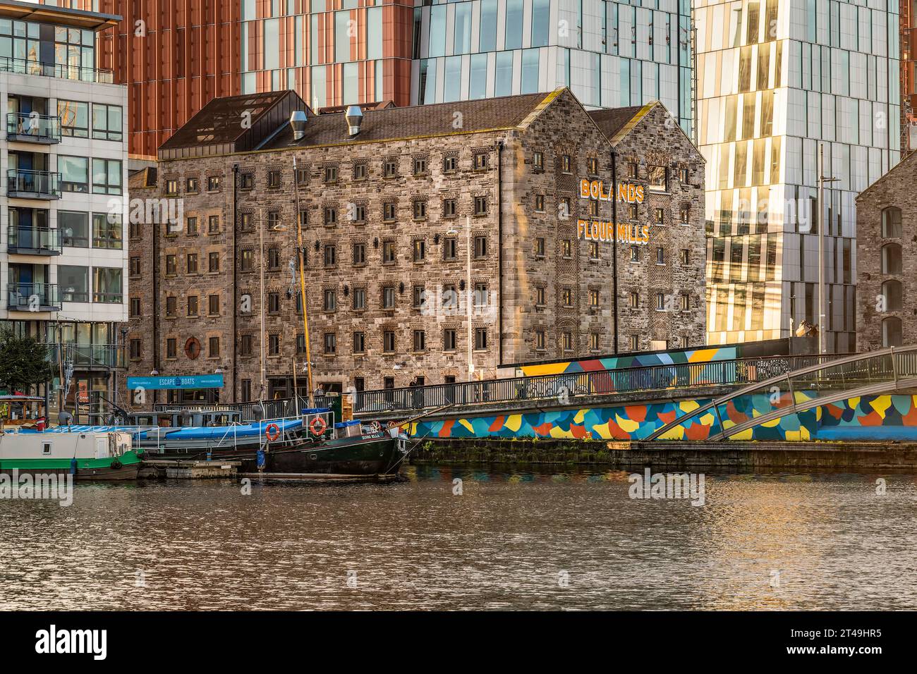 Old and new, traditional and modern buildings. The Grand Canal Dock ...