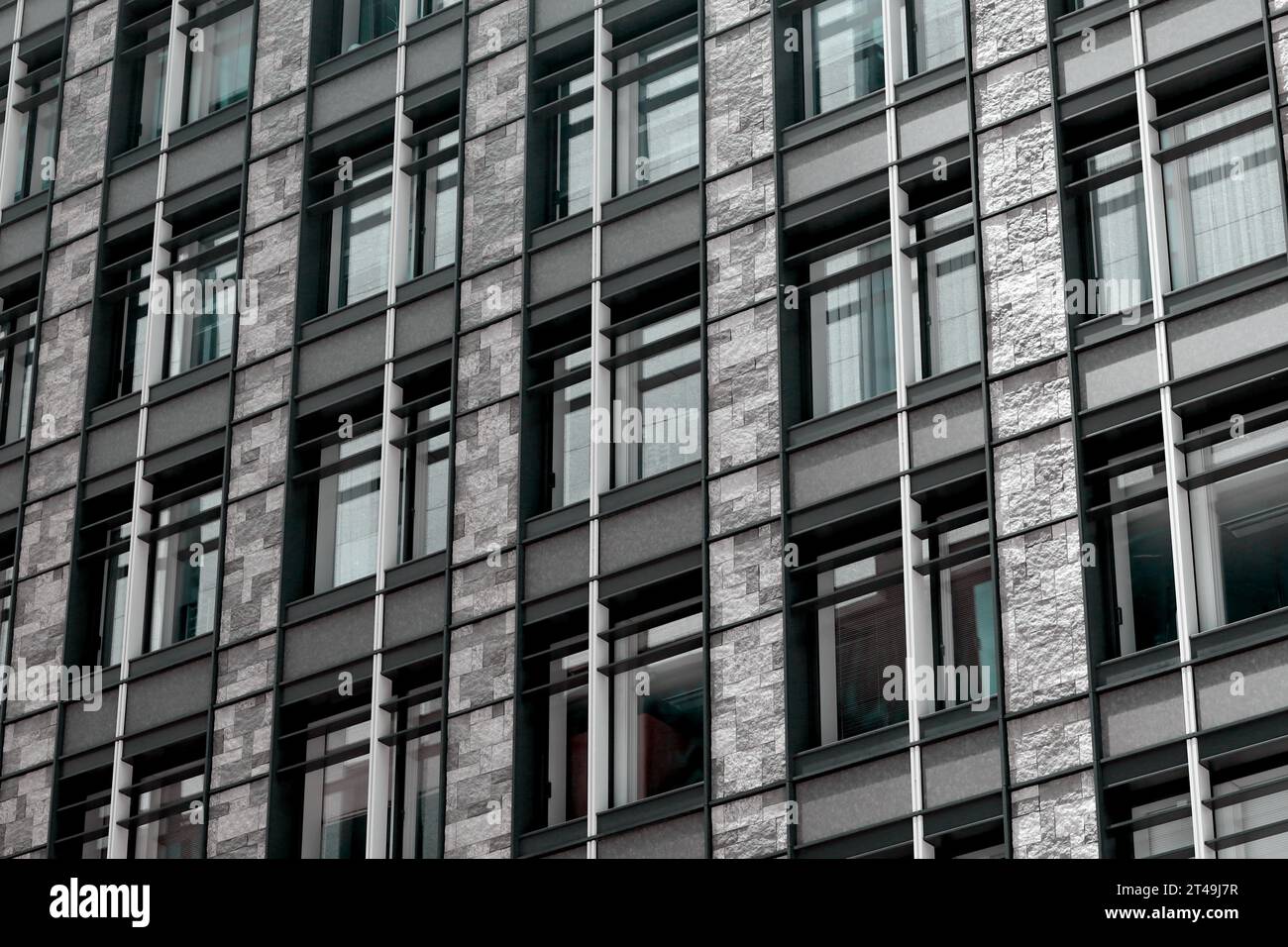 The wall of a building with a modern classic design with a unified ...