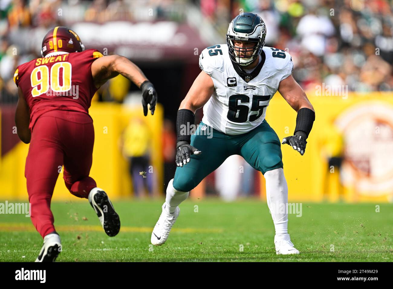 Philadelphia Eagles offensive tackle Lane Johnson (65) in action ...