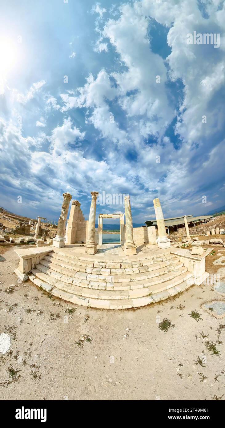 Temple A at ancient Laodicea on Lycus site in Turkey. This city, noted ...