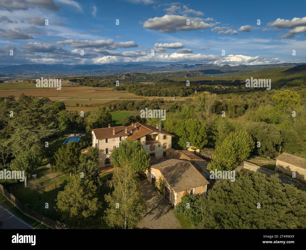 Aerial landscape with country house drone hi-res stock photography and ...