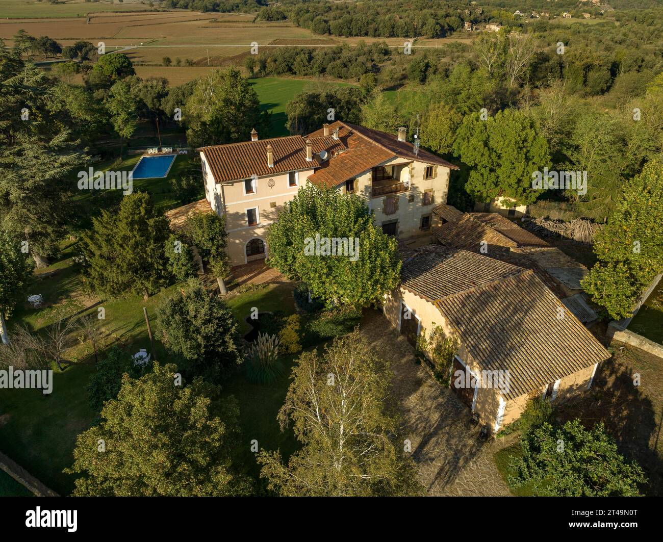 Aerial landscape with country house drone hi-res stock photography and ...