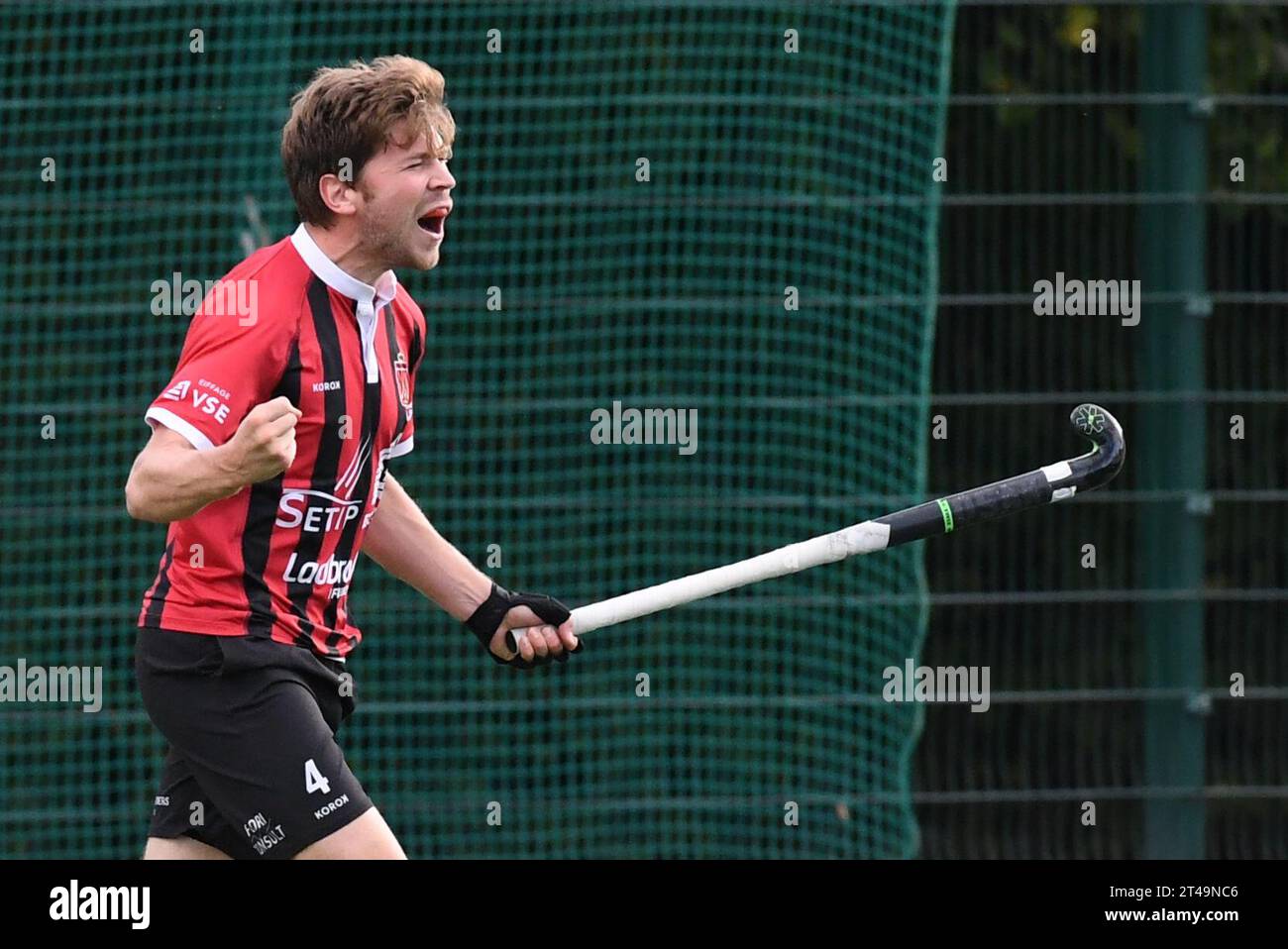 Brussels, Belgium. 29th Oct, 2023. Daring's Nathan Denis celebrates ...
