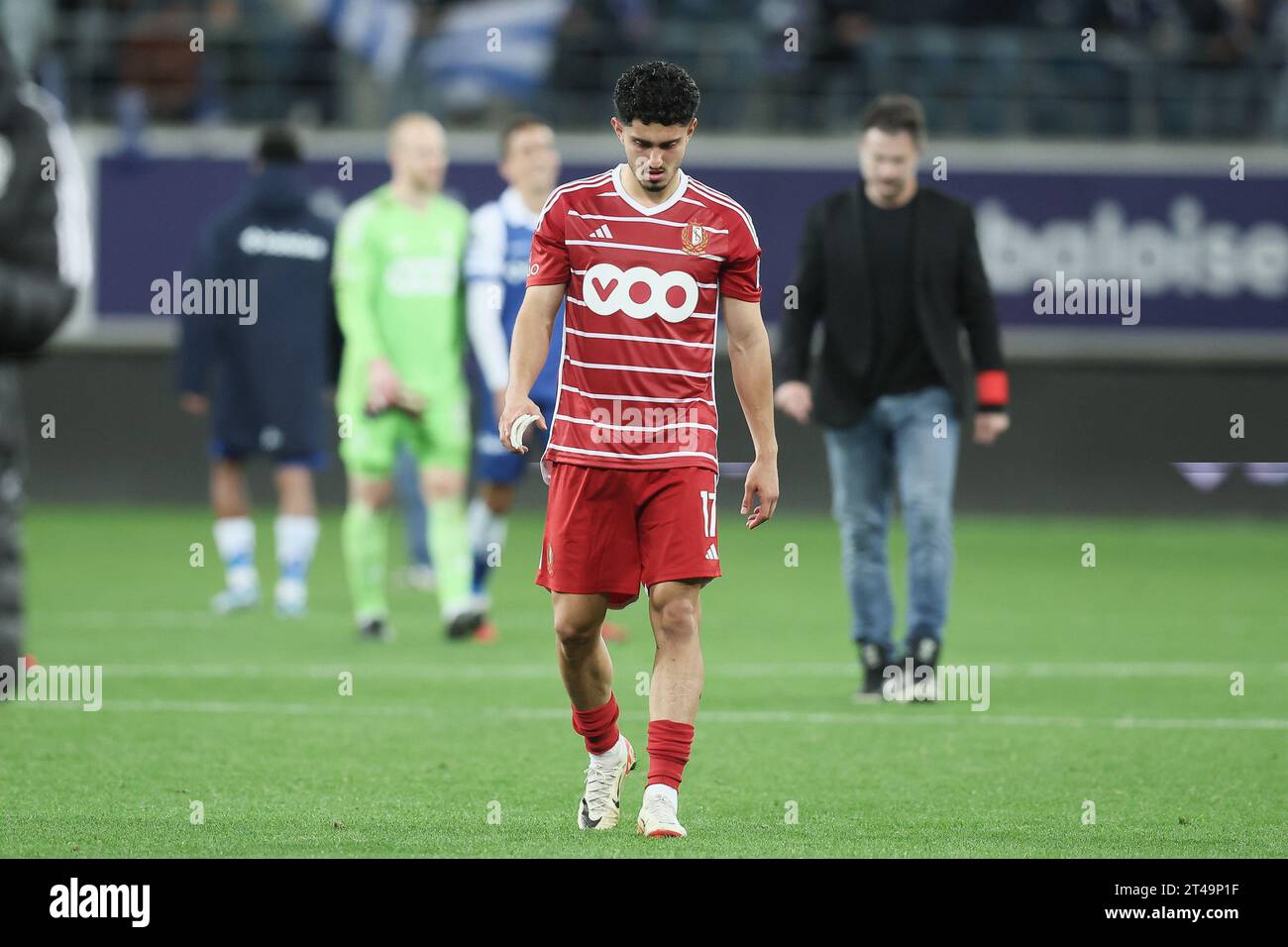 Gent, Belgium. 29th Oct, 2023. Standard's Steven Alzate looks dejected ...