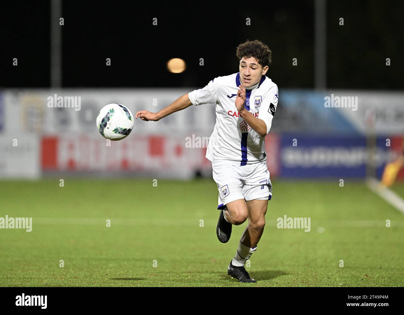 Liege, Belgium. 29th Oct, 2023. RSCA Futures' Simion Michez and looks ...