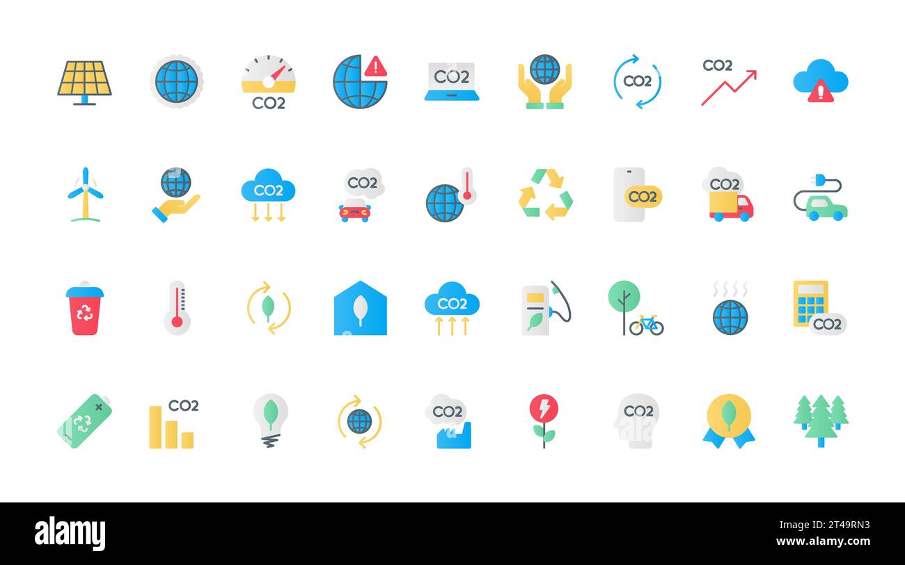Carbon neutral and net zero symbols, greenhouse gas and environment ...