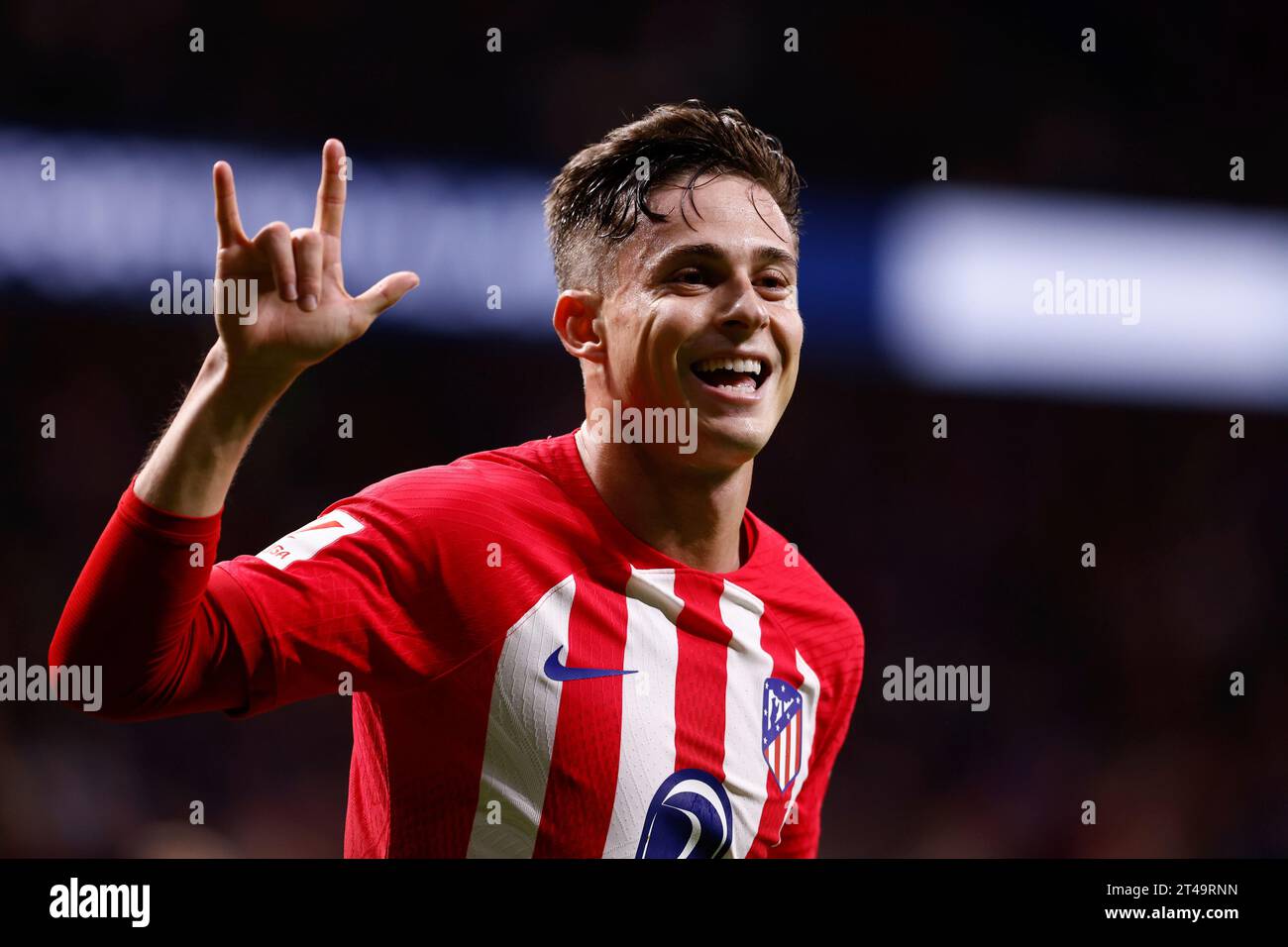 Rodrigo Riquelme of Atletico de Madrid celebrates a goal during the ...