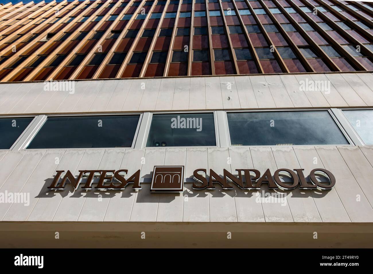 A branch of Intesa Sanpaolo In Brindisi, Italy. Intesa Sanpaolo is ...