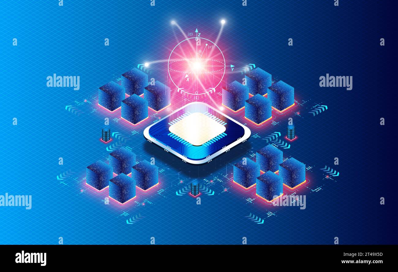 Quantum Processing Unit Concept - QPU - Processor with a Collection of ... Quantum Processing Unit Concept - QPU - Processor with a Collection of ...