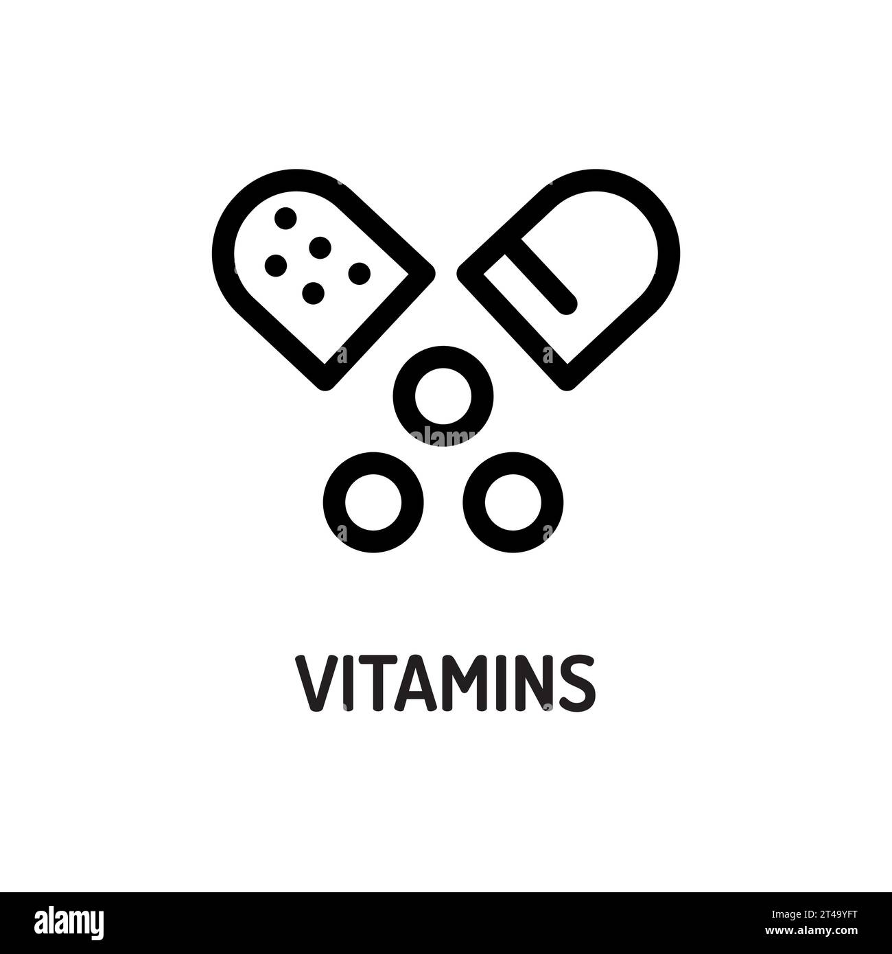 Vitamins line black icon. Nutrition facts Stock Vector Image & Art - Alamy