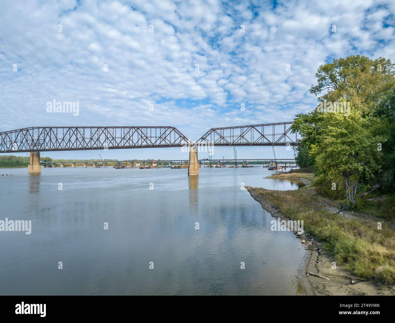 Chain of Rocks on the Mississippi River above St Louis the old historic ...