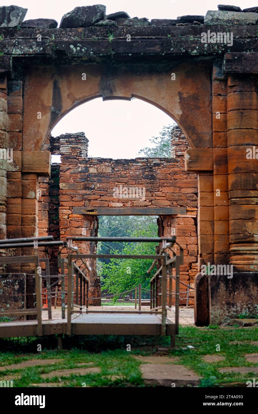 Entrance ramp for the disabled in the Ruins of San Ignacio, Misiones ...