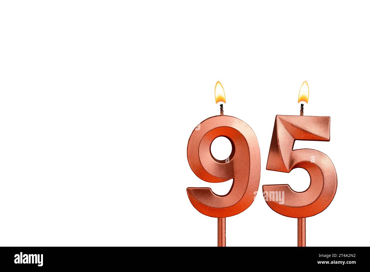Birthday candle number 95 on white background Stock Photo - Alamy