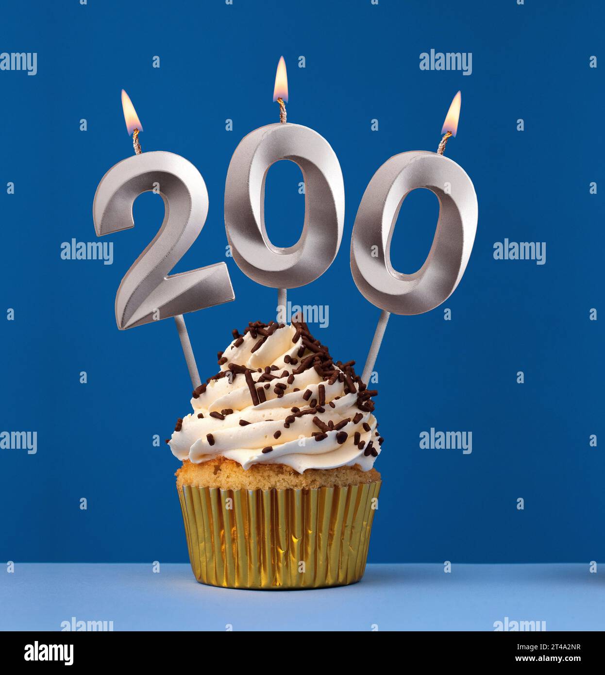 Candle number 200 - Number of followers or likes Stock Photo - Alamy