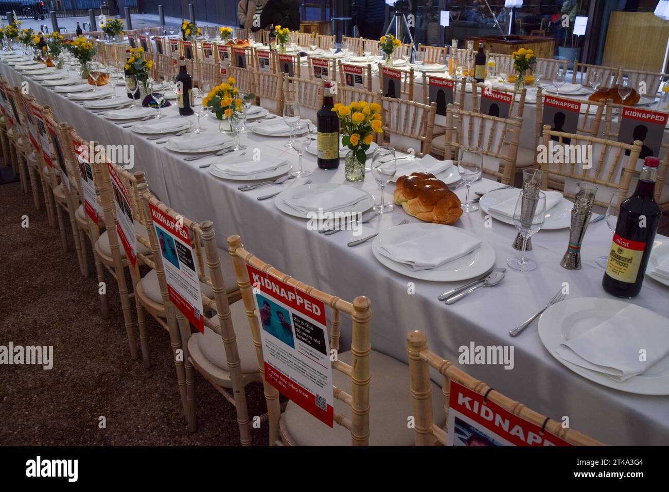 London, England, UK. 29th Oct, 2023. The Empty Shabbat Table ...