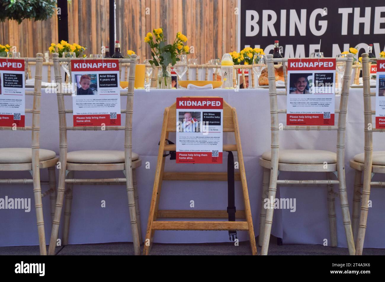London, England, UK. 29th Oct, 2023. The Empty Shabbat Table ...