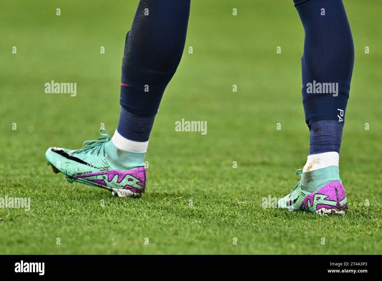 PARIS, FRANCE - OCTOBER 25: Details of Nike Kylian Mbappe football ...