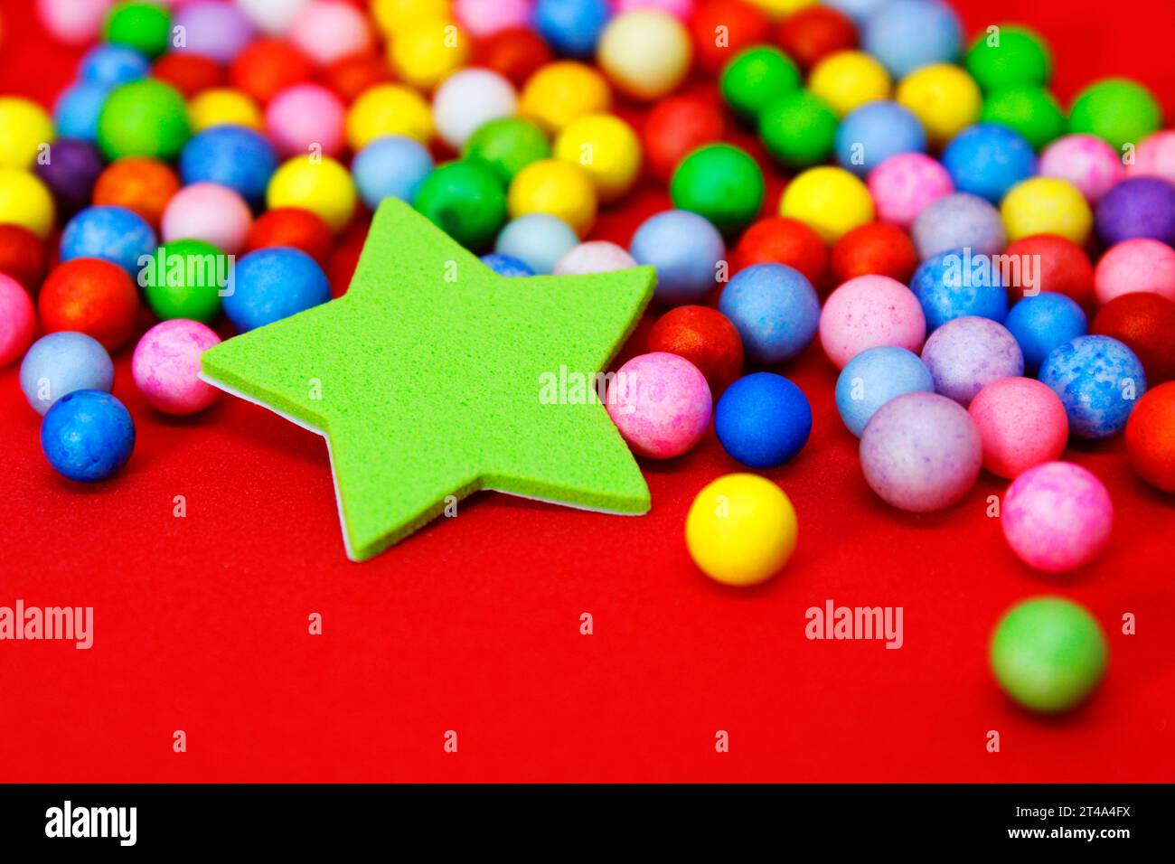 Star shape in front of colorful background with color spheres Stock ...