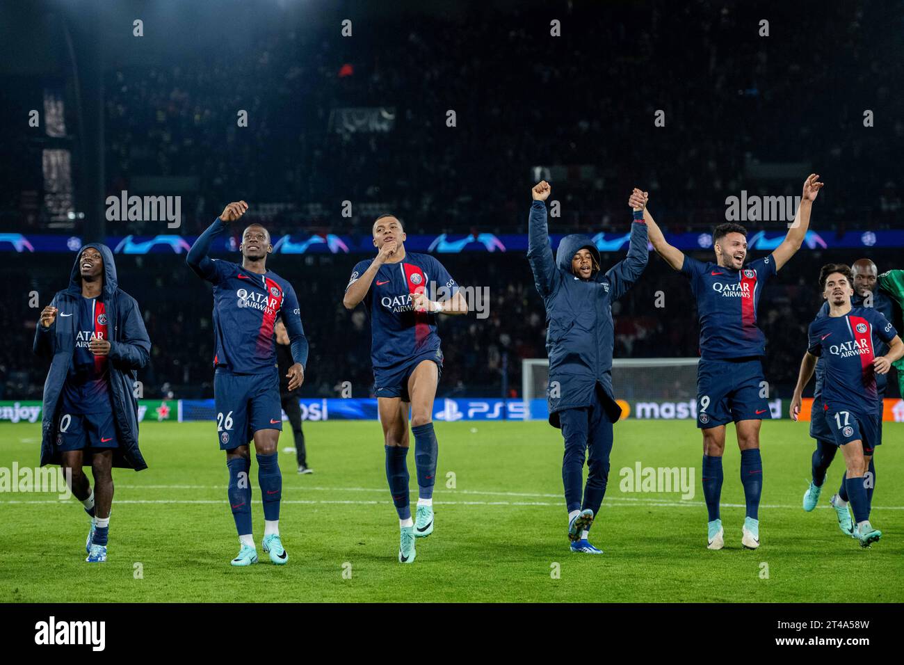 PARIS, FRANCE - OCTOBER 25: Ousmane Dembele, Nordi Mukiele, Kylian ...