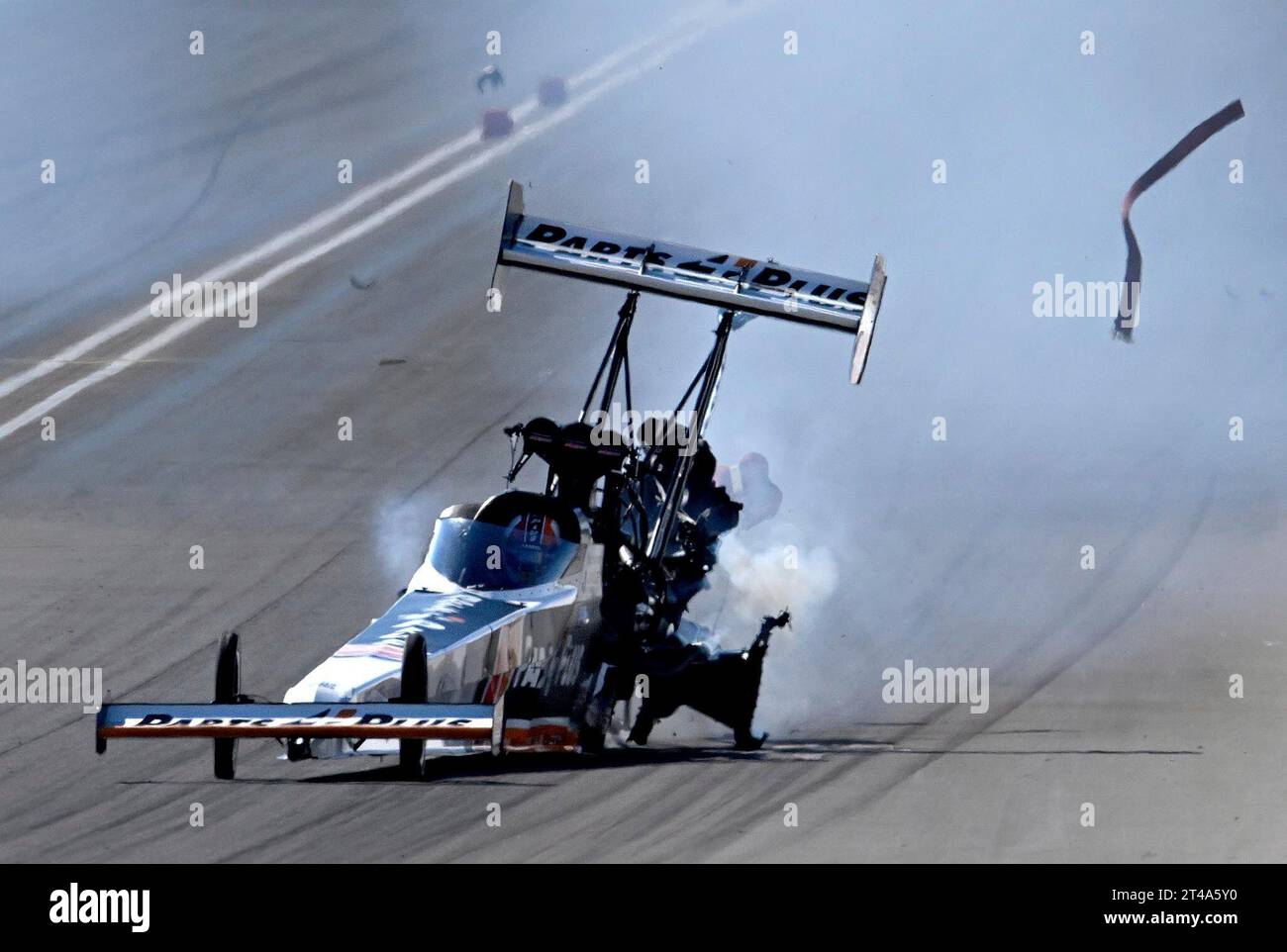 LAS VEGAS, NV - OCTOBER 29: Top Fuel driver Clay Millican explodes his ...