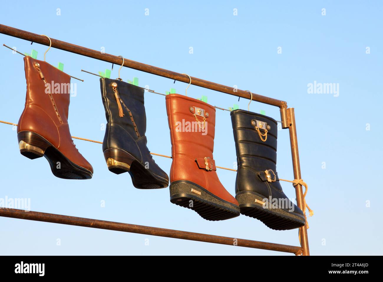 Leather boots china hi-res stock photography and images - Alamy
