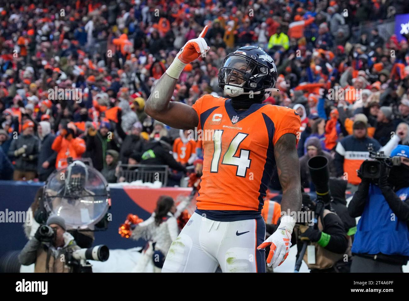 Denver Broncos wide receiver Courtland Sutton celebrates after scoring ...