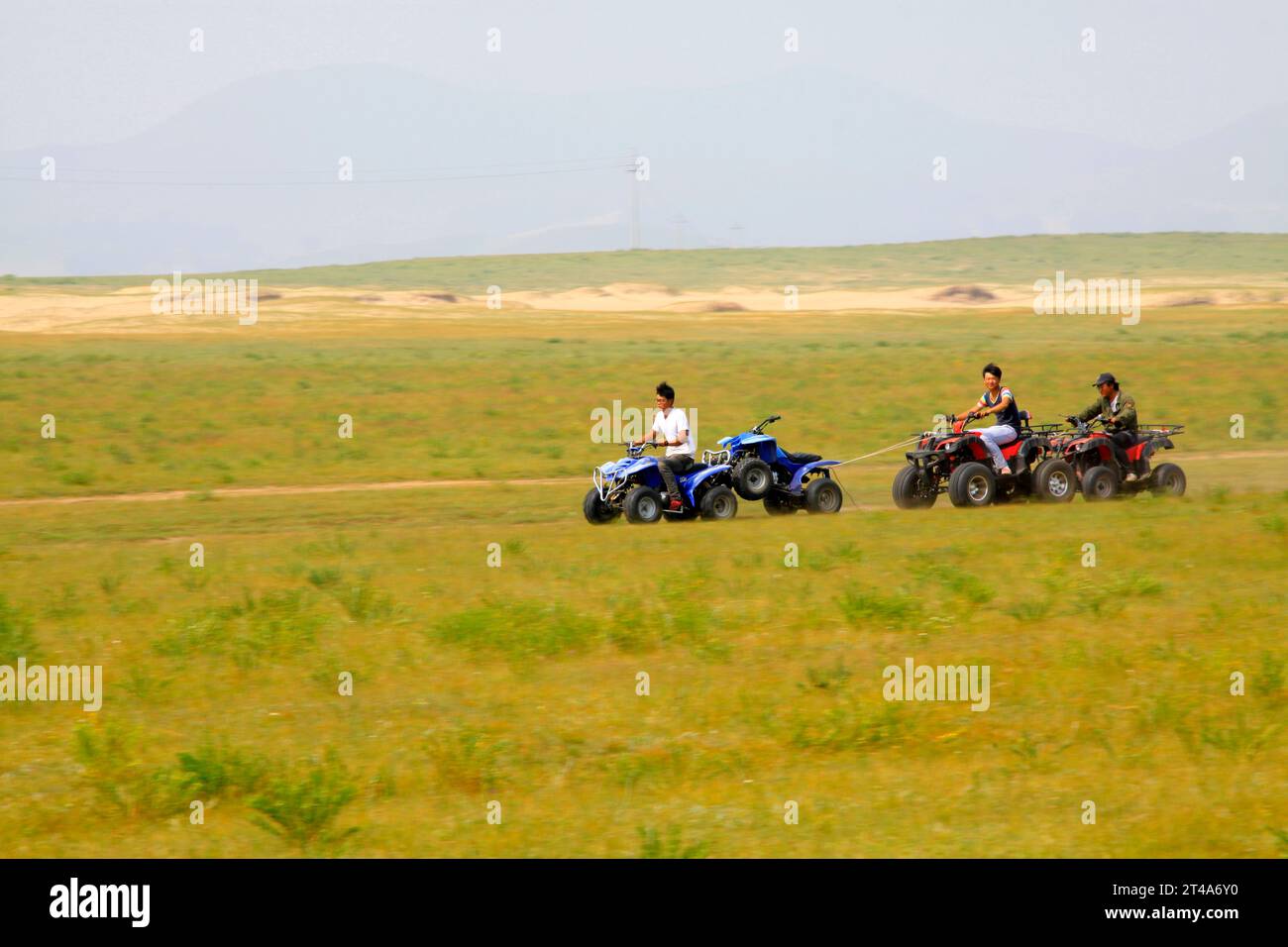 WULANBUTONG GRASSLAND - JULY 19: marching four-wheel off-road ...