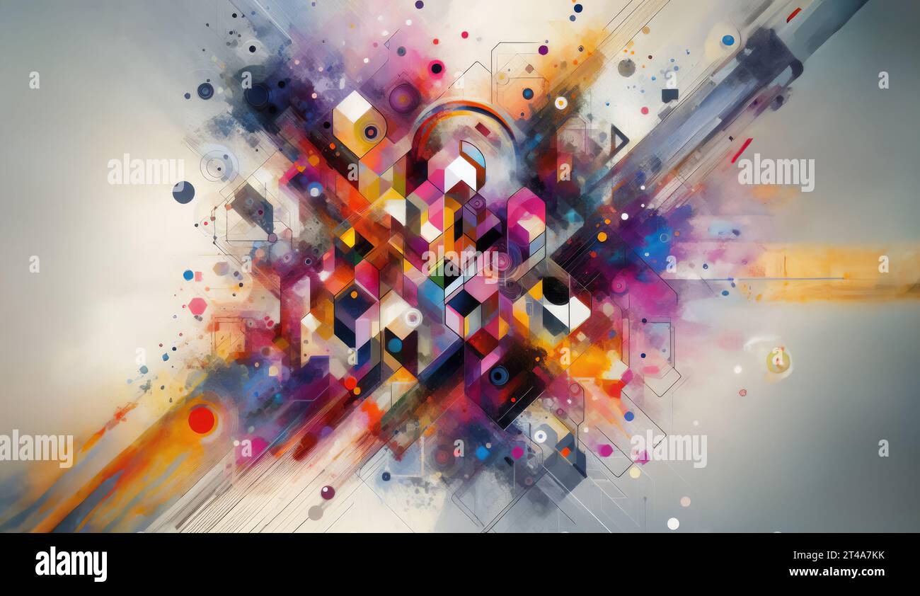 abstract background, backdrop with geometric forms and a splash of ...