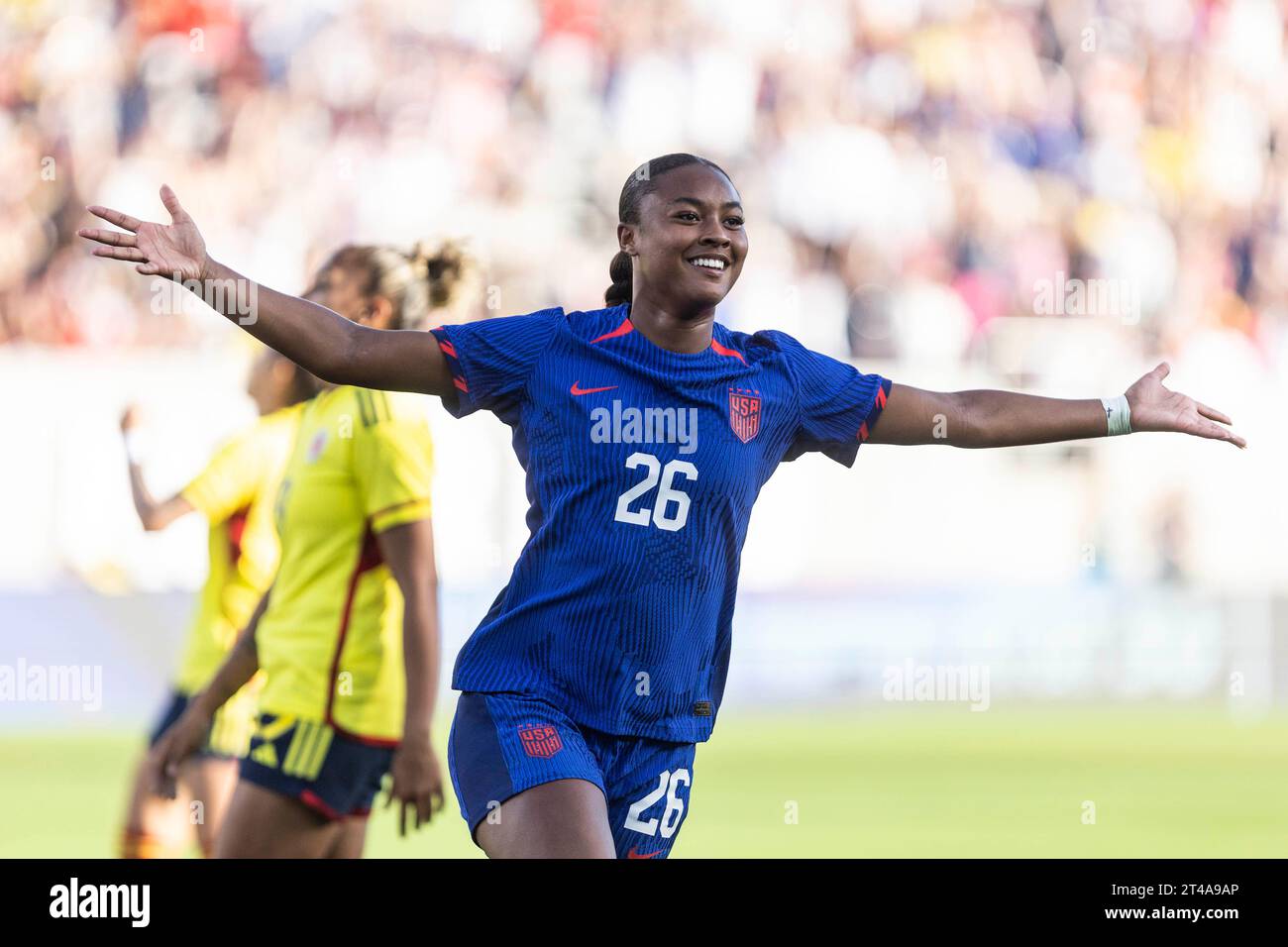 Jaedyn Shaw during the women's football international friendly between ...