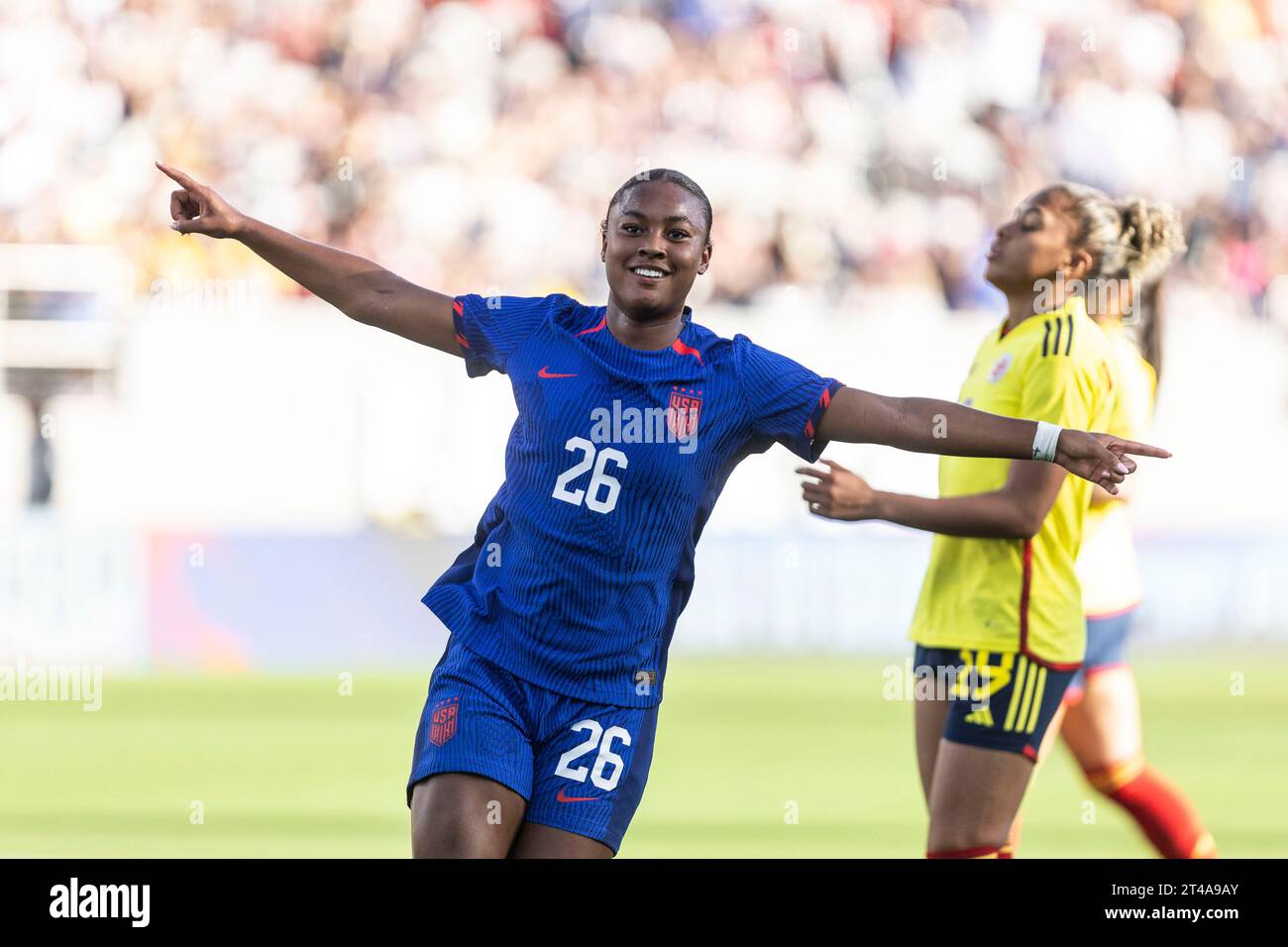 Jaedyn Shaw during the women's football international friendly between ...